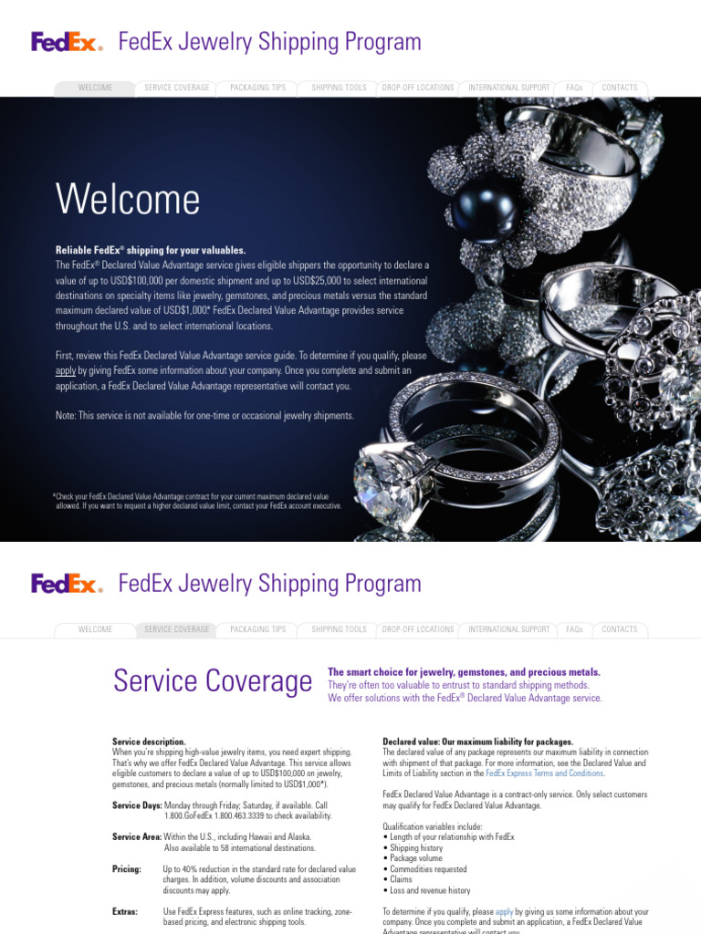 FedEx Jewelry Shipping Program | PDF | Fed Ex | Packaging And Labeling