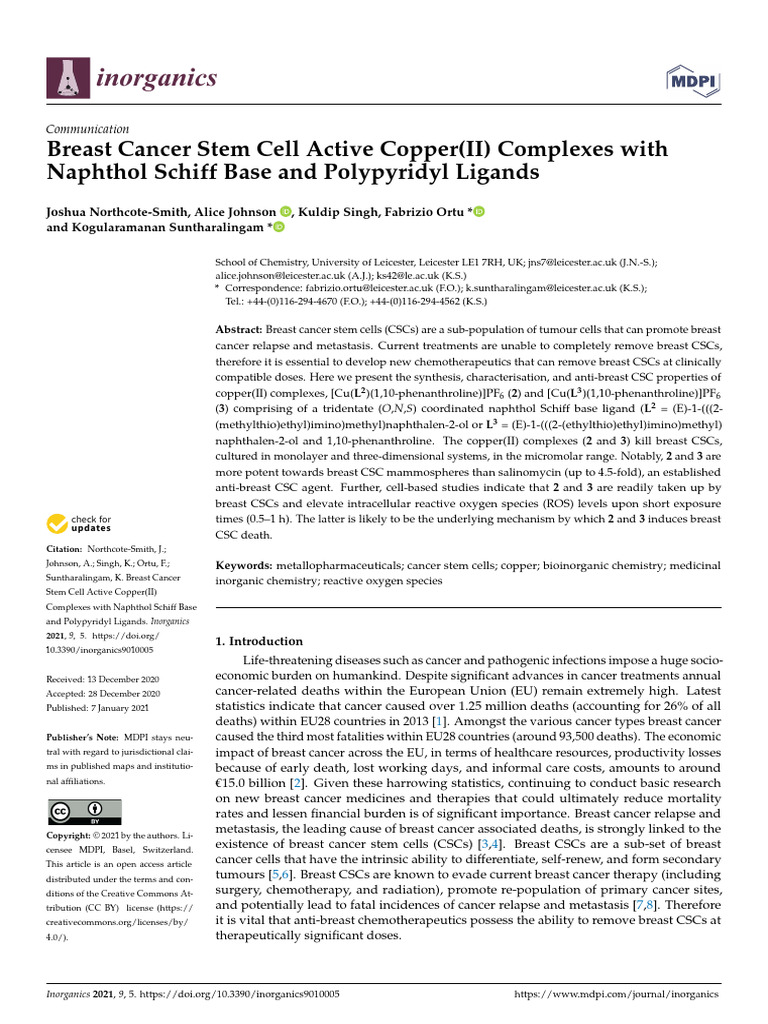Breast Cancer | PDF | Cancer | Coordination Complex