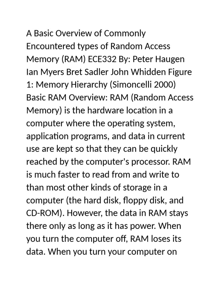 Ram | PDF | Random Access Memory | Computer Data Storage