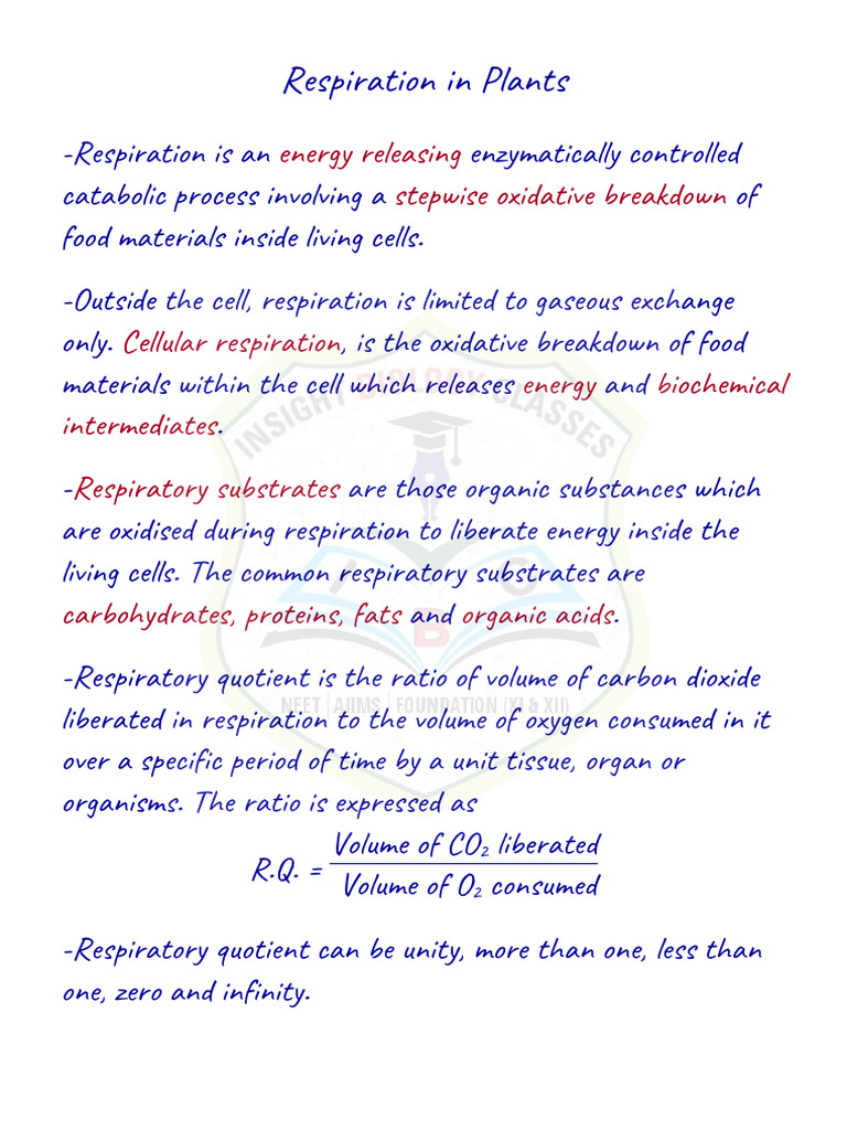 Plant Respiration Explained | PDF | Glycolysis | Electron Transport Chain