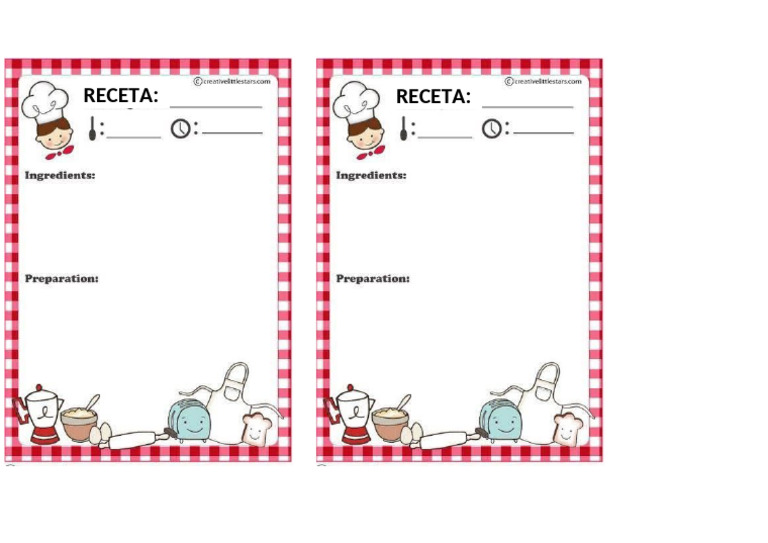 PLANTILLAS RECETAS KINDER | PDF