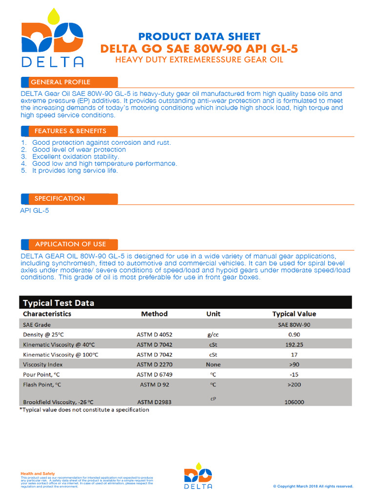 Delta Data Sheet 85w90 - 4 | PDF