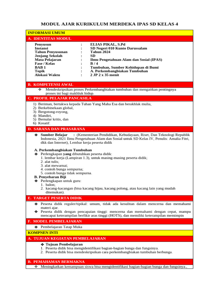 Modul Ipas 4 ELIAS PIKAL | PDF