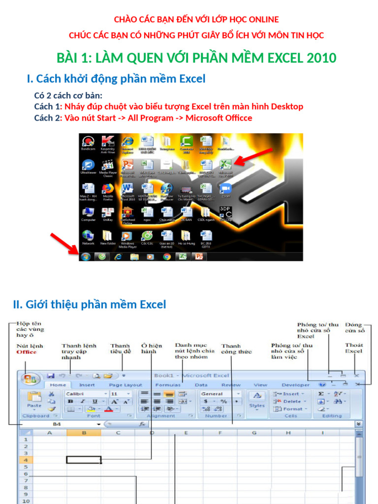 Bai 1 Gioi Thieu Phan Mem Bang Tinh Excel | PDF