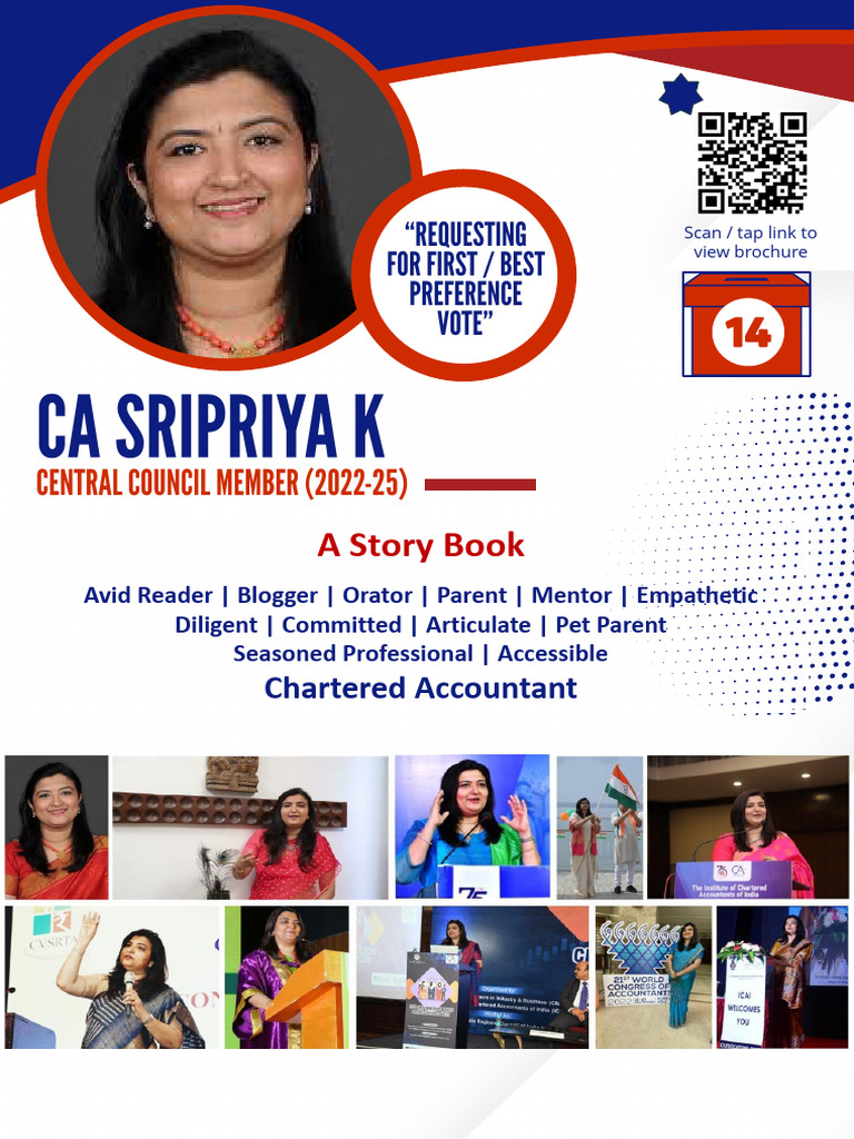 A Story Book _CA Sripriya K - ICAI Central Council Elections - Serial Number 14 | PDF | Business