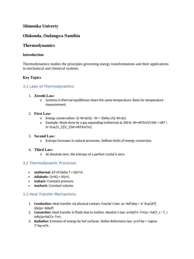 thermo dynamics | PDF