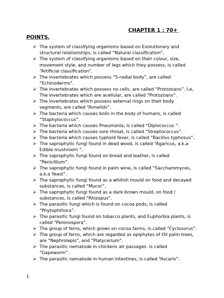 Biology Key Points Textbook 1. | PDF | Fungus | Seed