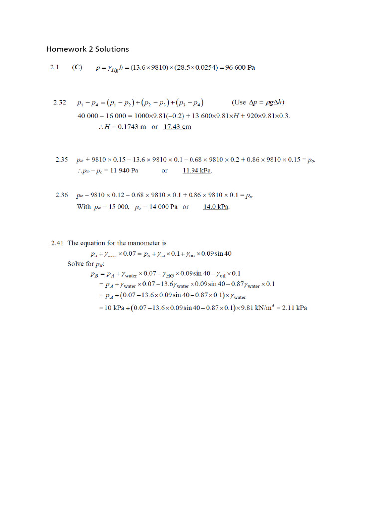 Homework 2 Solutions | PDF