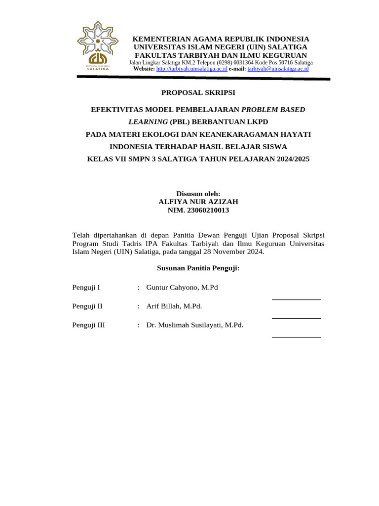 Lembar - Pengesahan - Proposal Skripsi | PDF