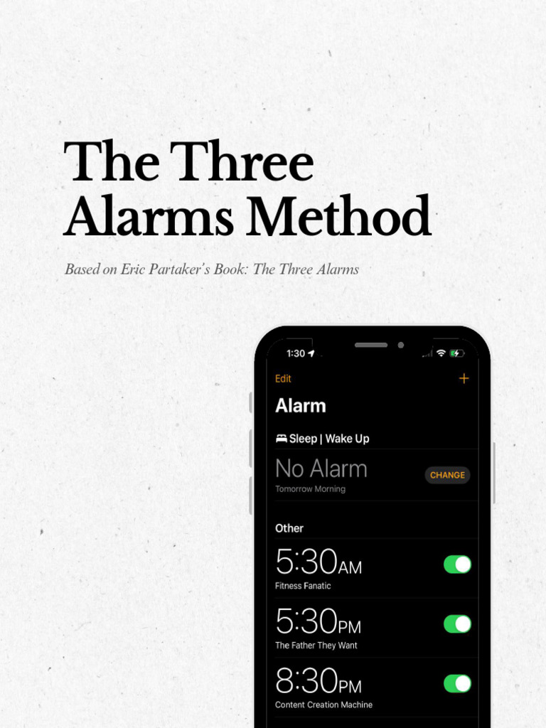 The Three Alarms 1731504626 | PDF | Habits | Behavior