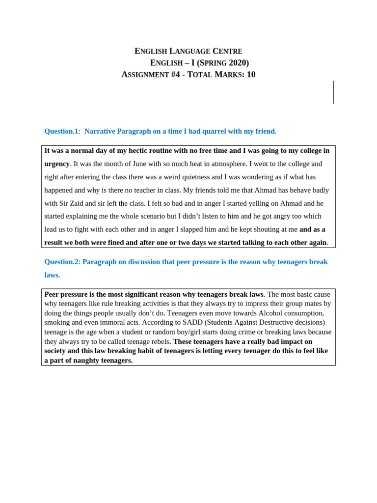 Paragraph Writing | PDF