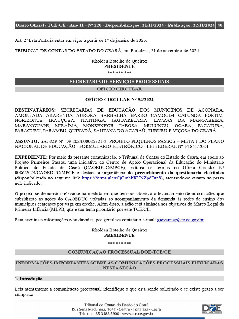 oficio 54 | PDF | Brasil