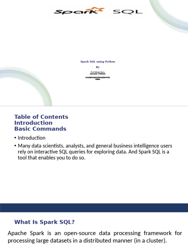 Spark Essentials | PDF | Apache Spark | Sql
