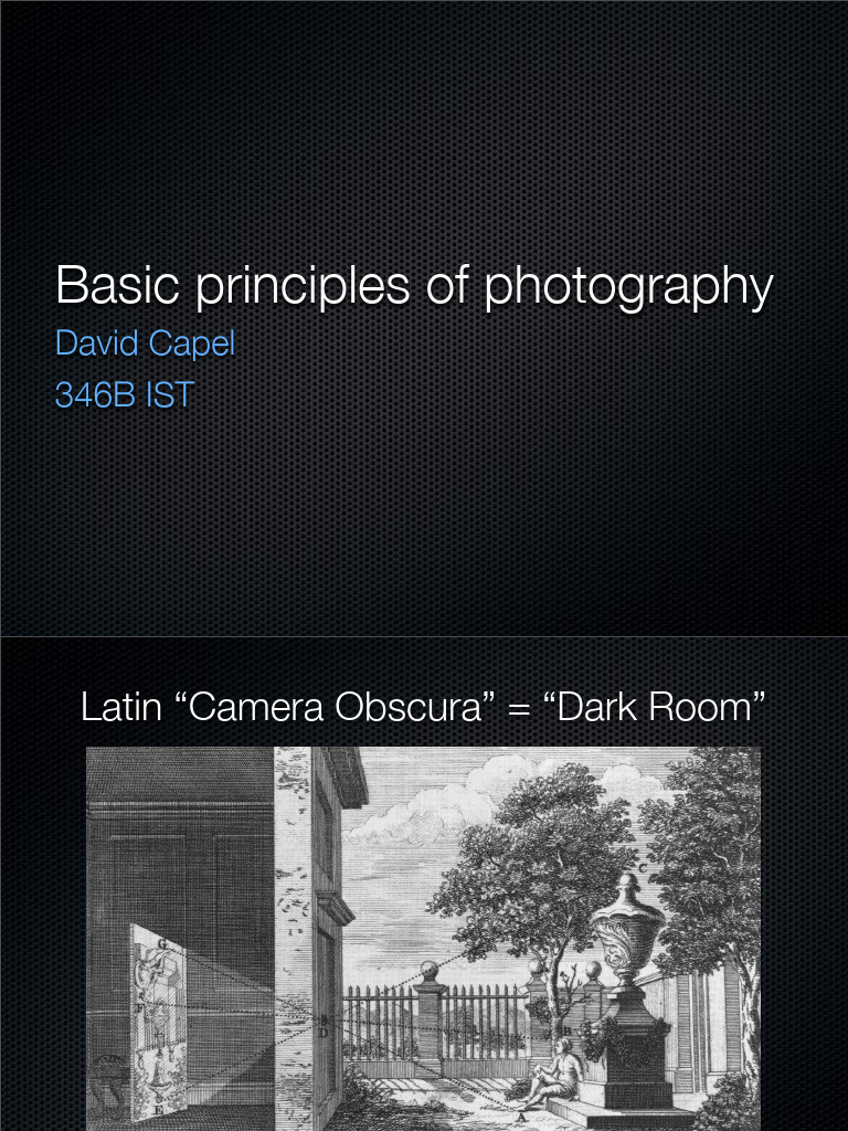 Basic Principles of Photography Author David Capel | PDF | Aperture ...