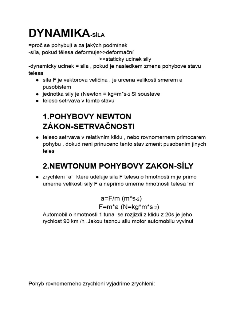 Kopie Souboru Dynamika-Síla | PDF