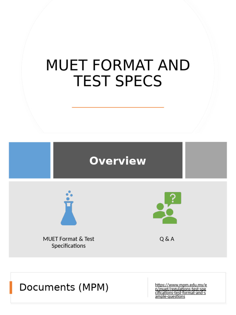 MUET Test Format and Specifications | PDF | Multiple Choice ...
