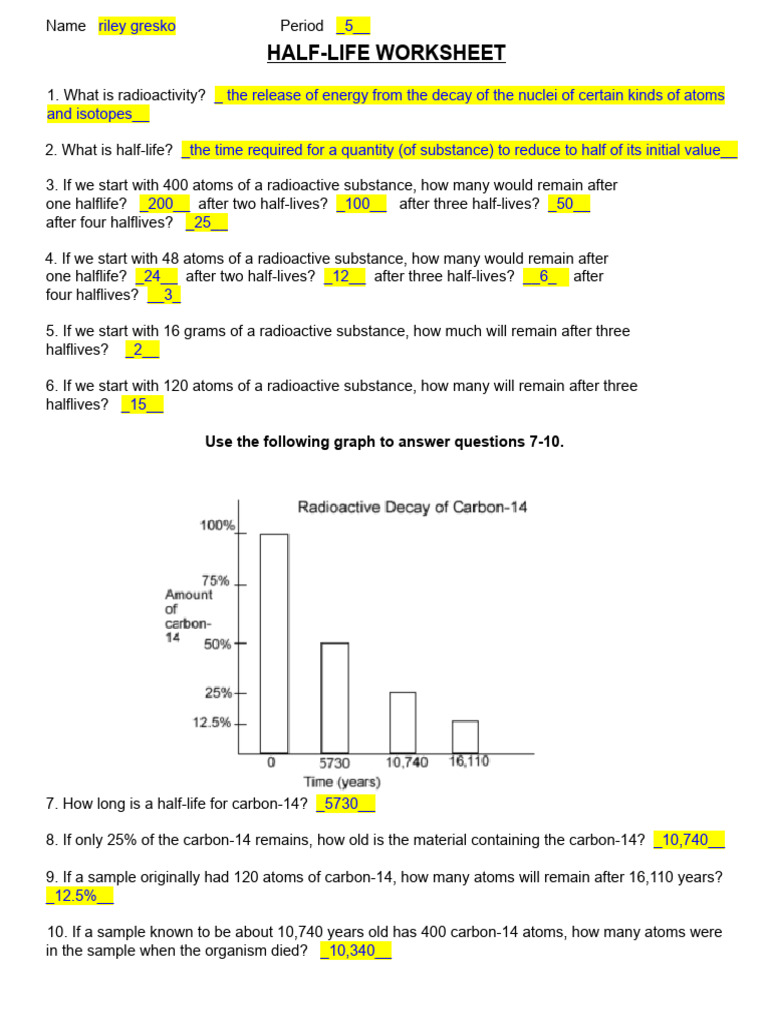 Understanding Half-Life Calculations | PDF