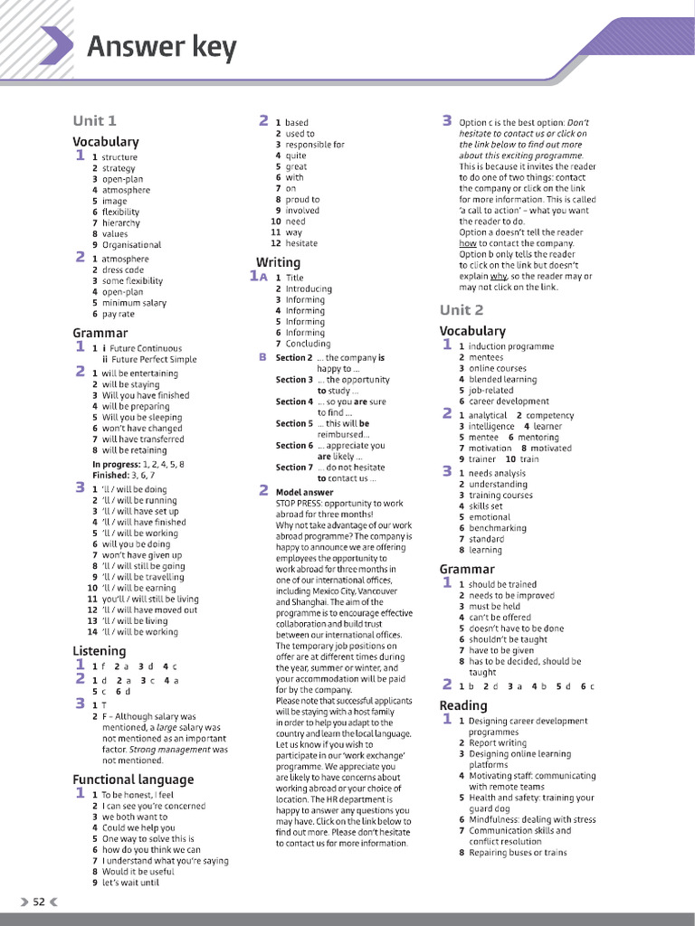 Answer Key - Workbook | PDF