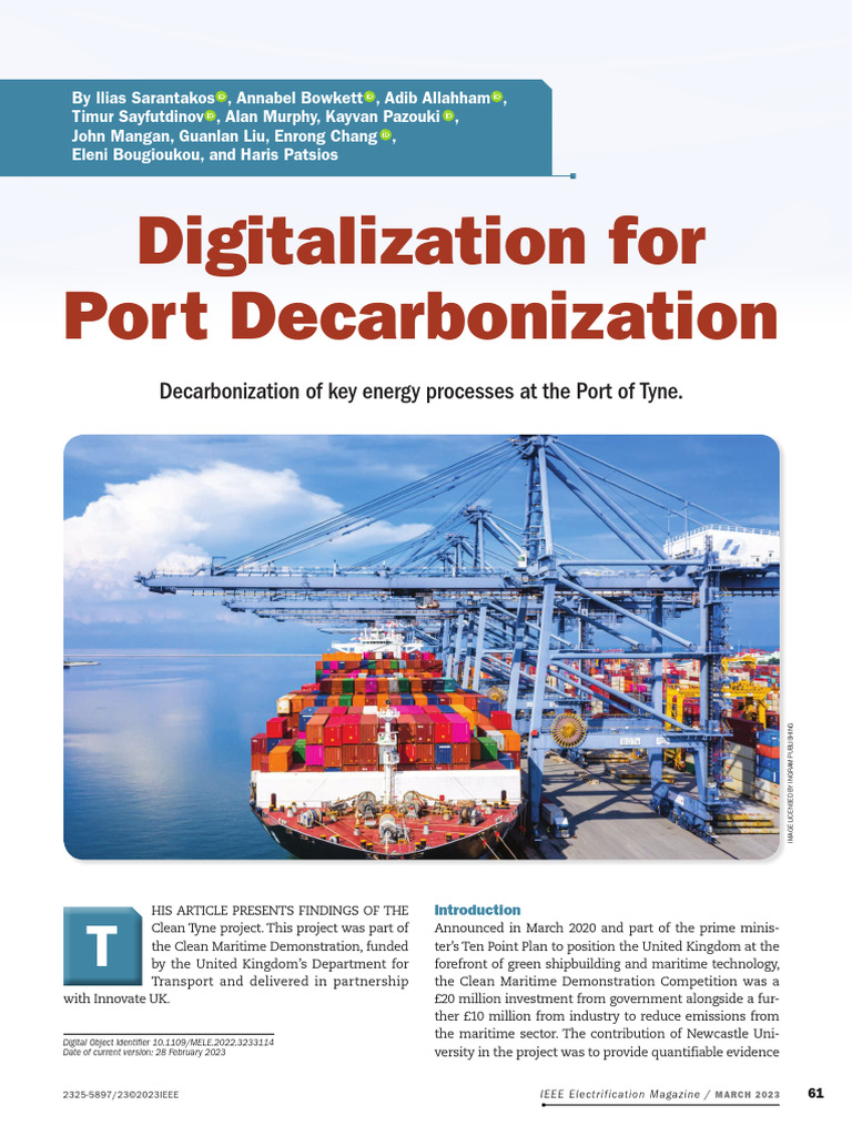 Digitalization For Port Decarbonization Decarbonization of Key Energy ...