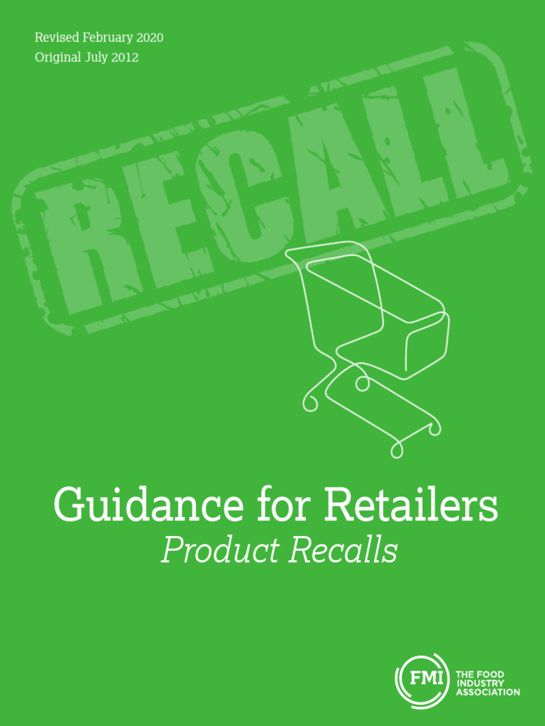 Guidance For Food Retail Product Recall | PDF | Food And Drug Administration | Food Safety