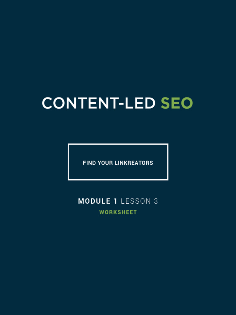 module-1-lesson-3-worksheet | PDF | Search Engine Optimization | Blog