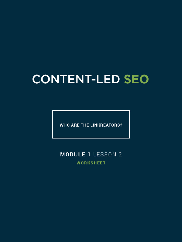 Module 1 Lesson 2 Worksheet | PDF | Search Engine Optimization | World Wide Web
