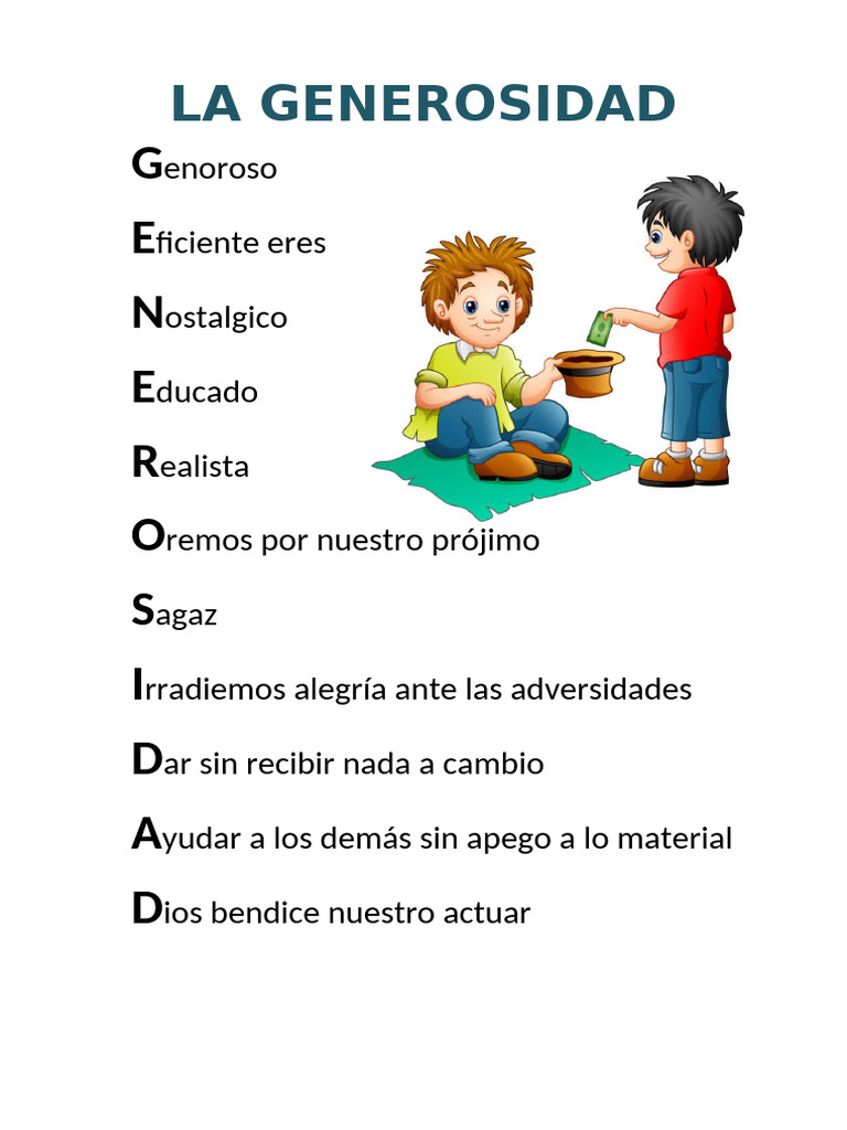 Acrostico La Generosidad | PDF