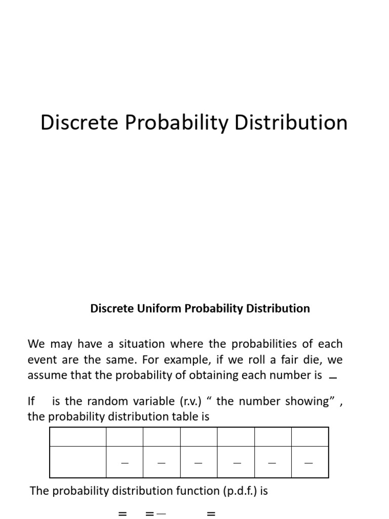 6.discrete Probability Distribution | PDF | Probability Distribution ...