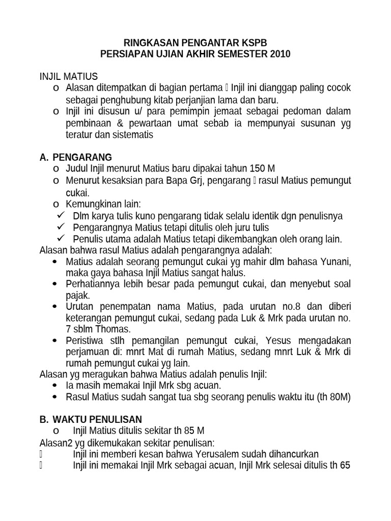 RINGKASAN PENGANTAR KSPB | PDF