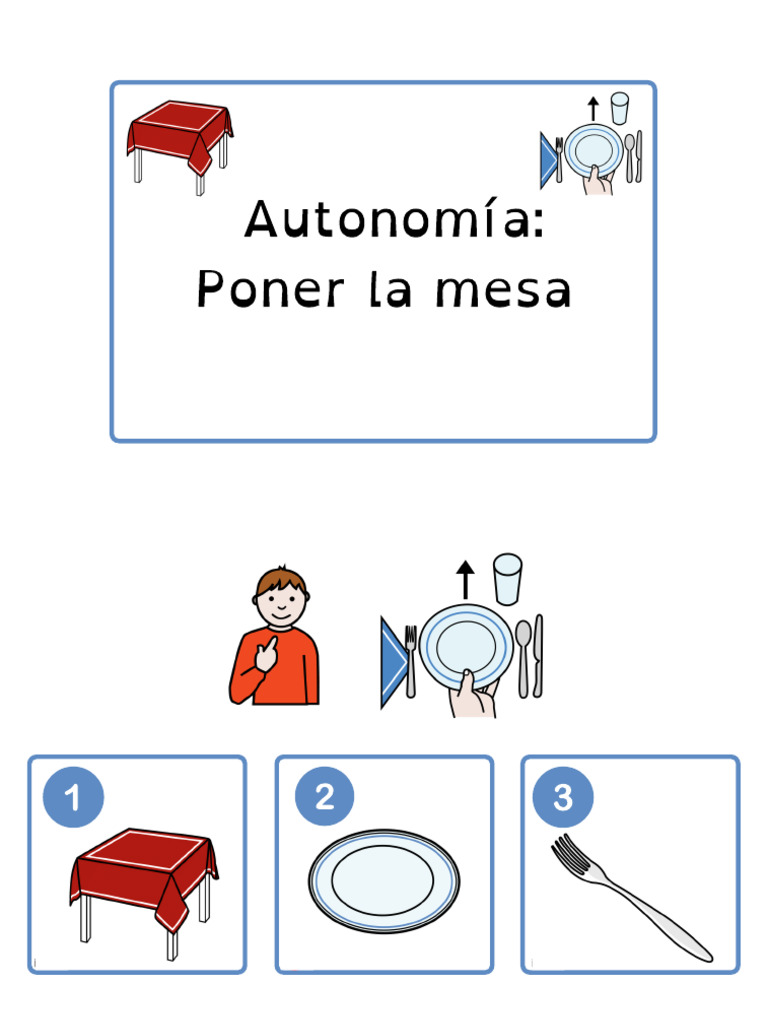 Guía Visual: Poner la Mesa Autónomamente | PDF