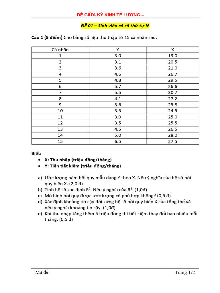 DE KIEM TRA GIUA KY A09 DE01 | PDF