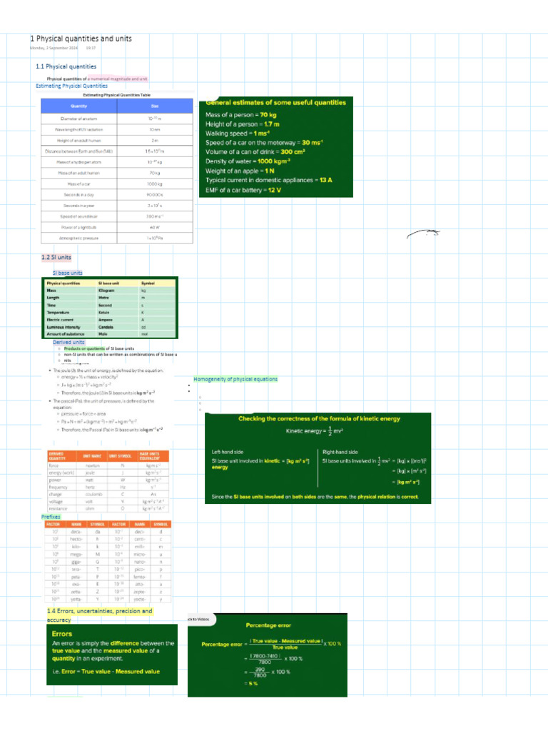 Physical Quantities and Units Overview | PDF | Observational Error ...