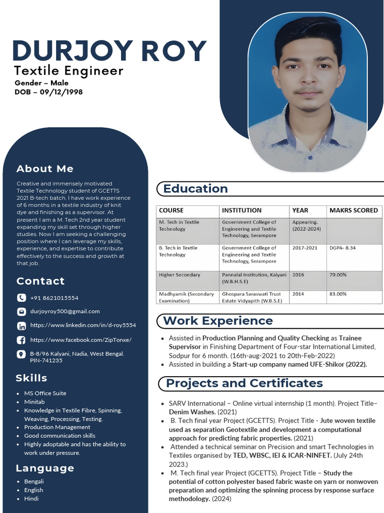 Durjoy Roy CV (1) | PDF