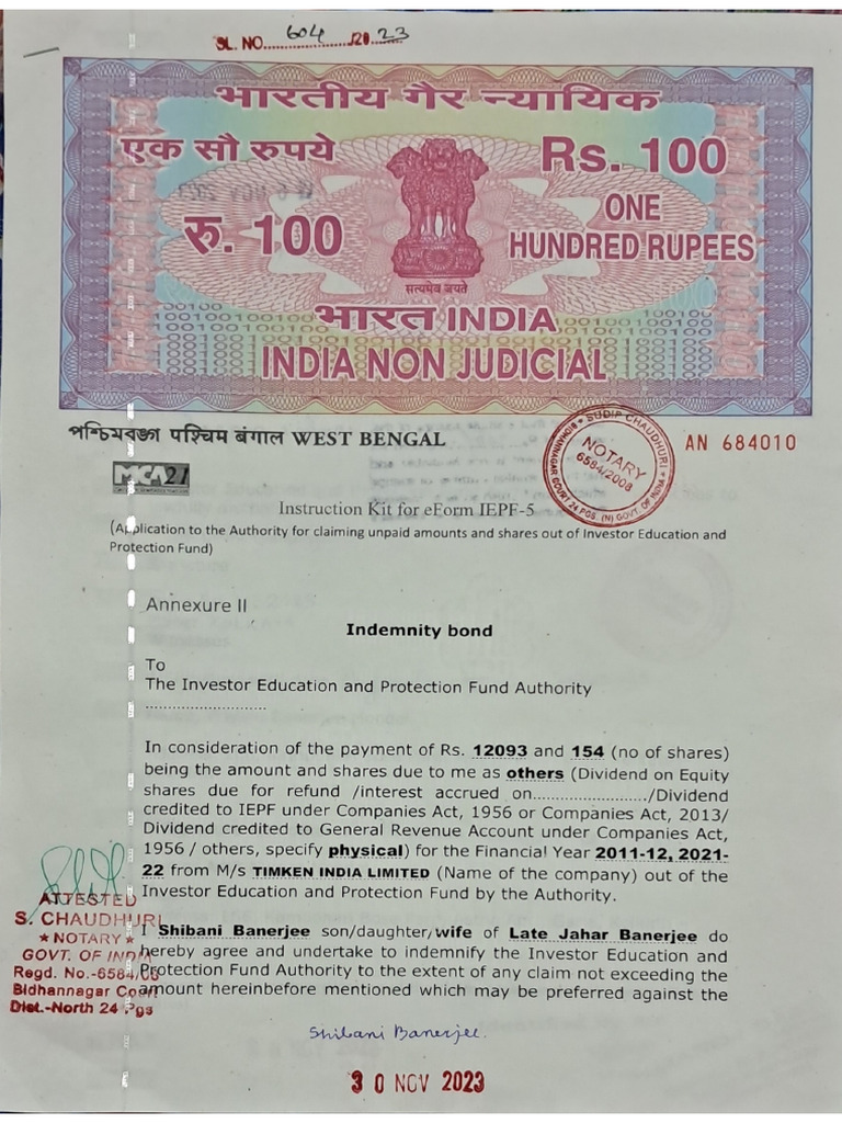 Indemnity Bond | PDF