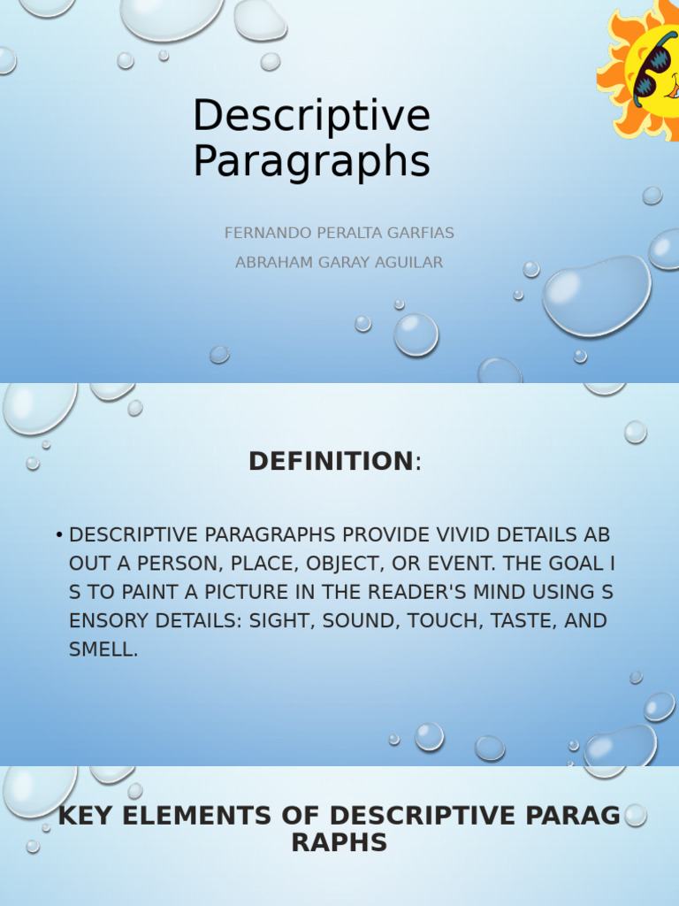 Descriptive Paragraphs | PDF