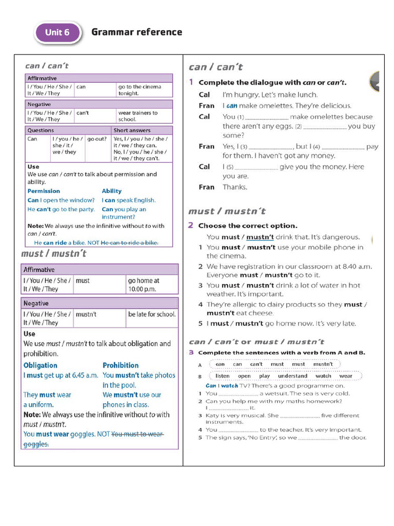 Grammar Reference U6 | PDF