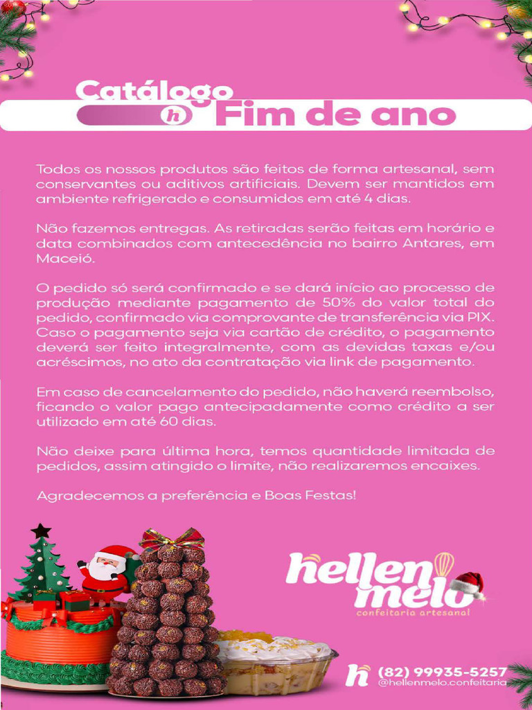 Catálogo Fim de Ano 2024 - Hellen Melo Connfeitaria | PDF | Sobremesas ...