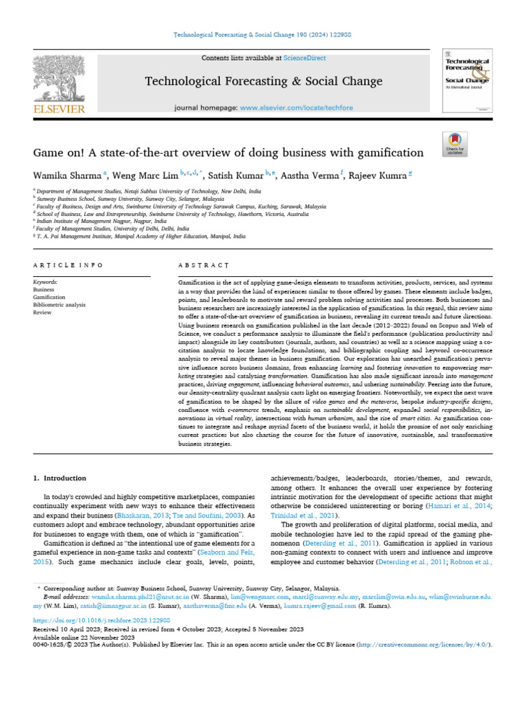 11.sharma Et Al 2024 Doing Business With Gamification | PDF | Science ...