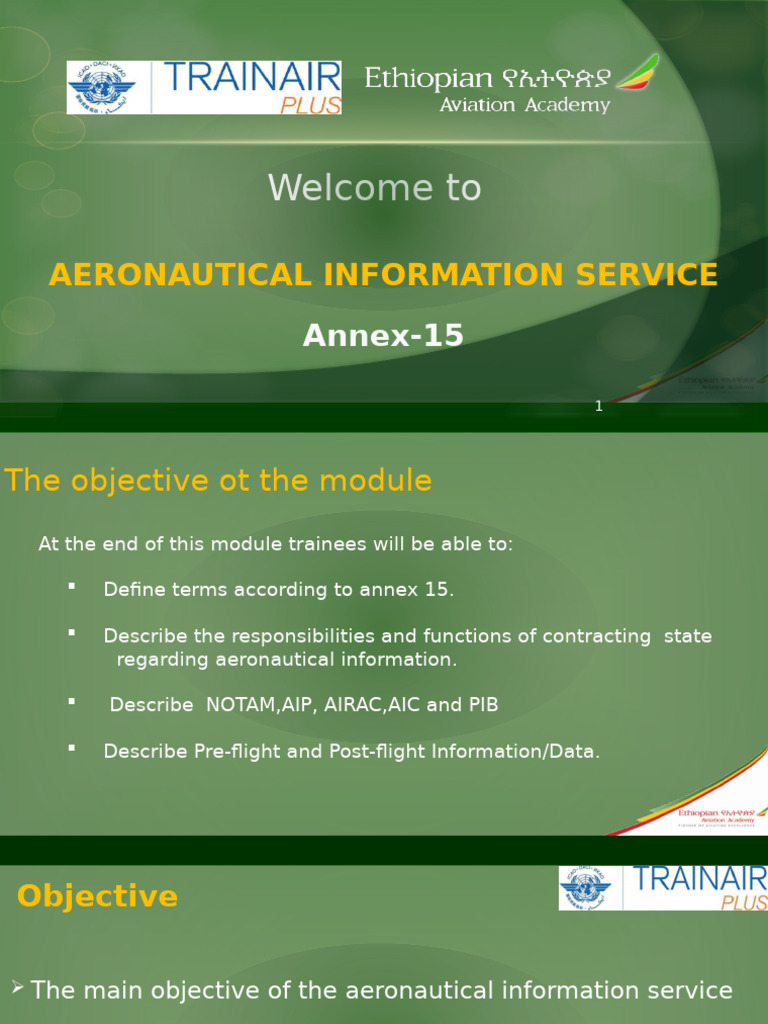 06 - Annex15 Aeronautical Information Service | PDF | Air Traffic ...