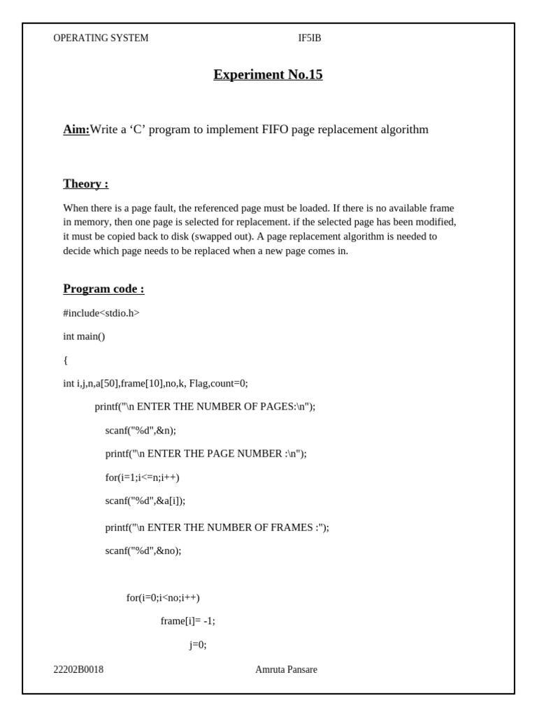 Experiment 15 22202B0018 | PDF | Computer Programming | Computer Data