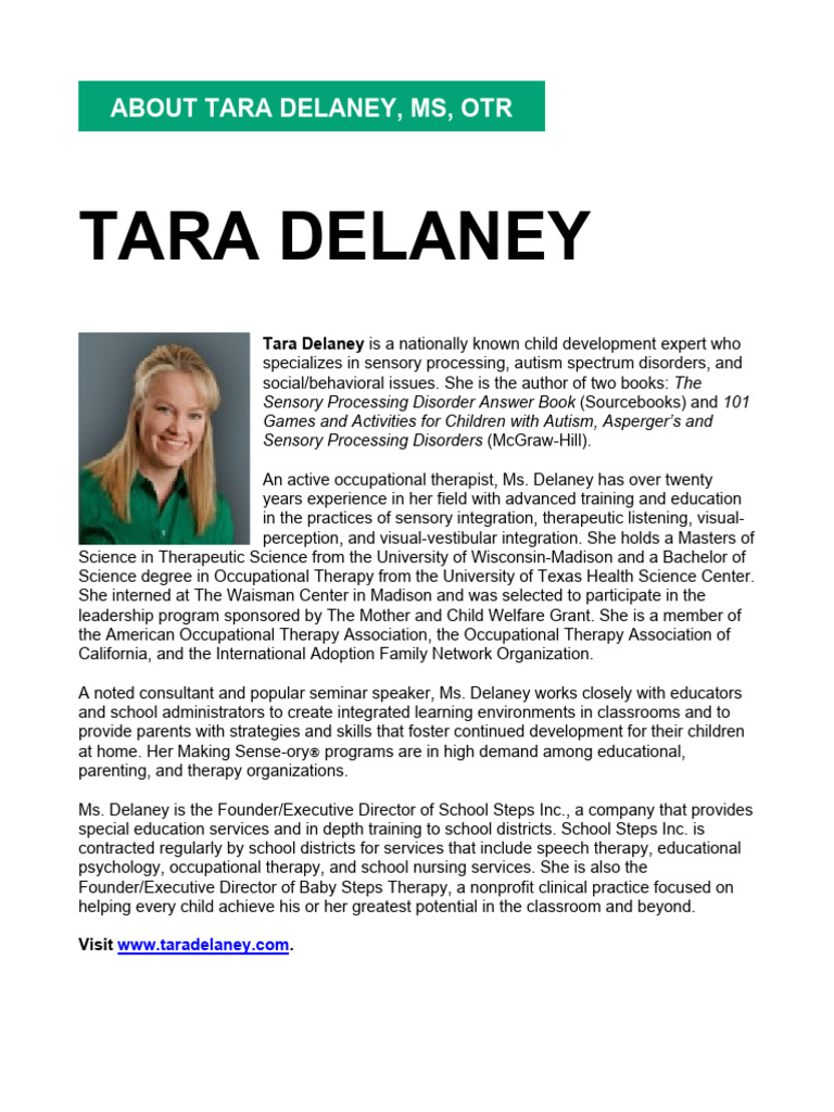 Delaney Press Kit Complete | PDF | Sensory Processing Disorder ...