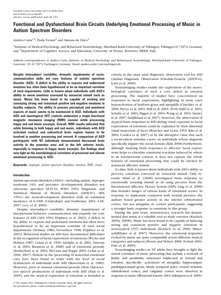 Functional and Dysfunctional Brain Circuits Underlying Emotional ...