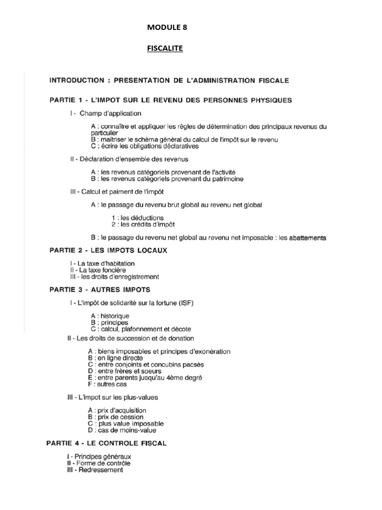 Référentiel FISCALITE | PDF