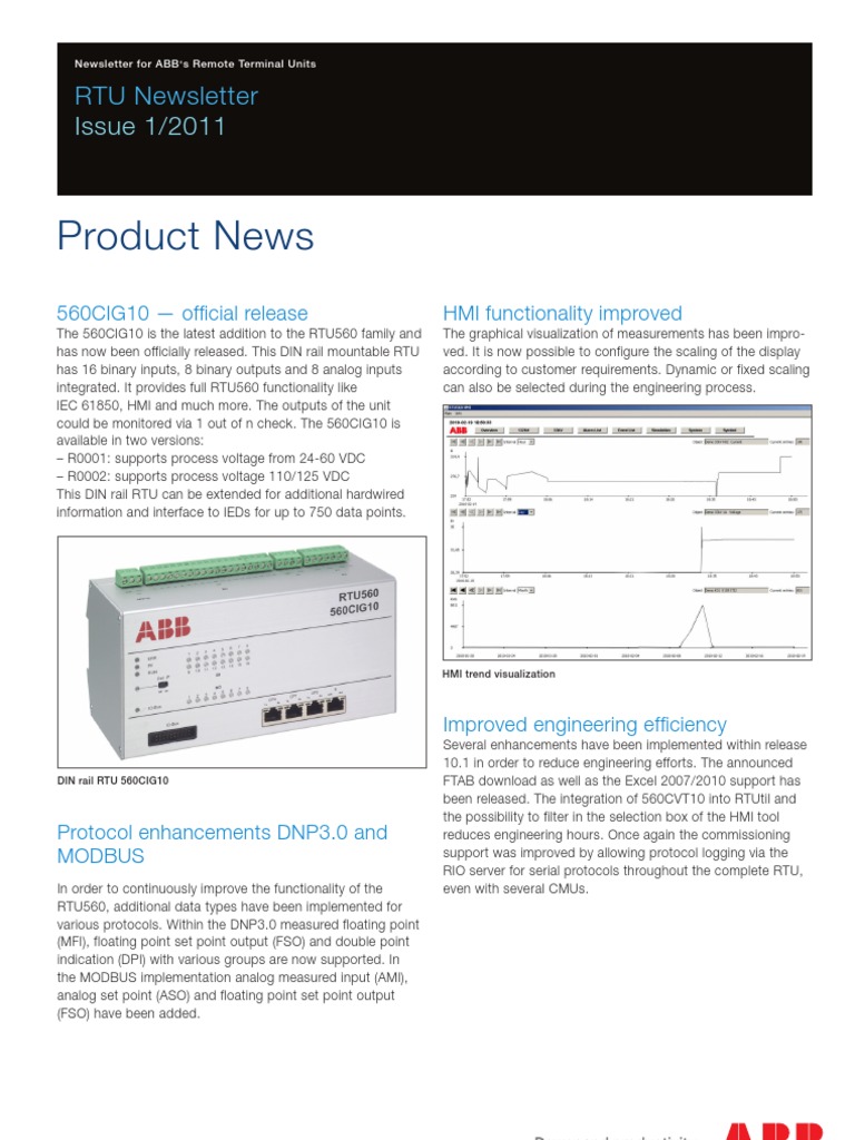 Rtu Newsletter q111 | PDF | Smart Grid | Electrical Grid