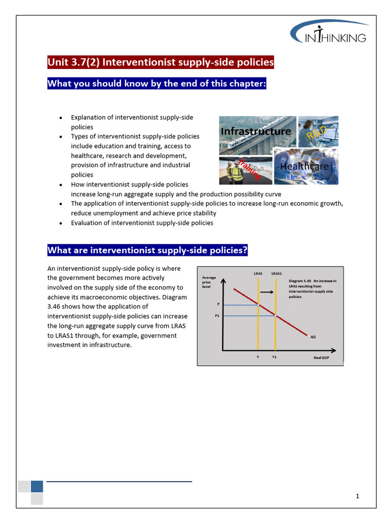 Interventionist Supply Side Policy | PDF | Unemployment | Supply Side ...