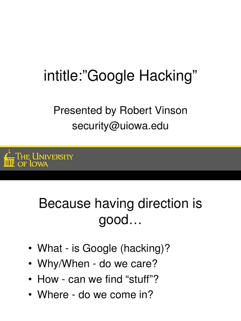 Security Day 05 Google Hacking | PDF | Security Hacker | File Format