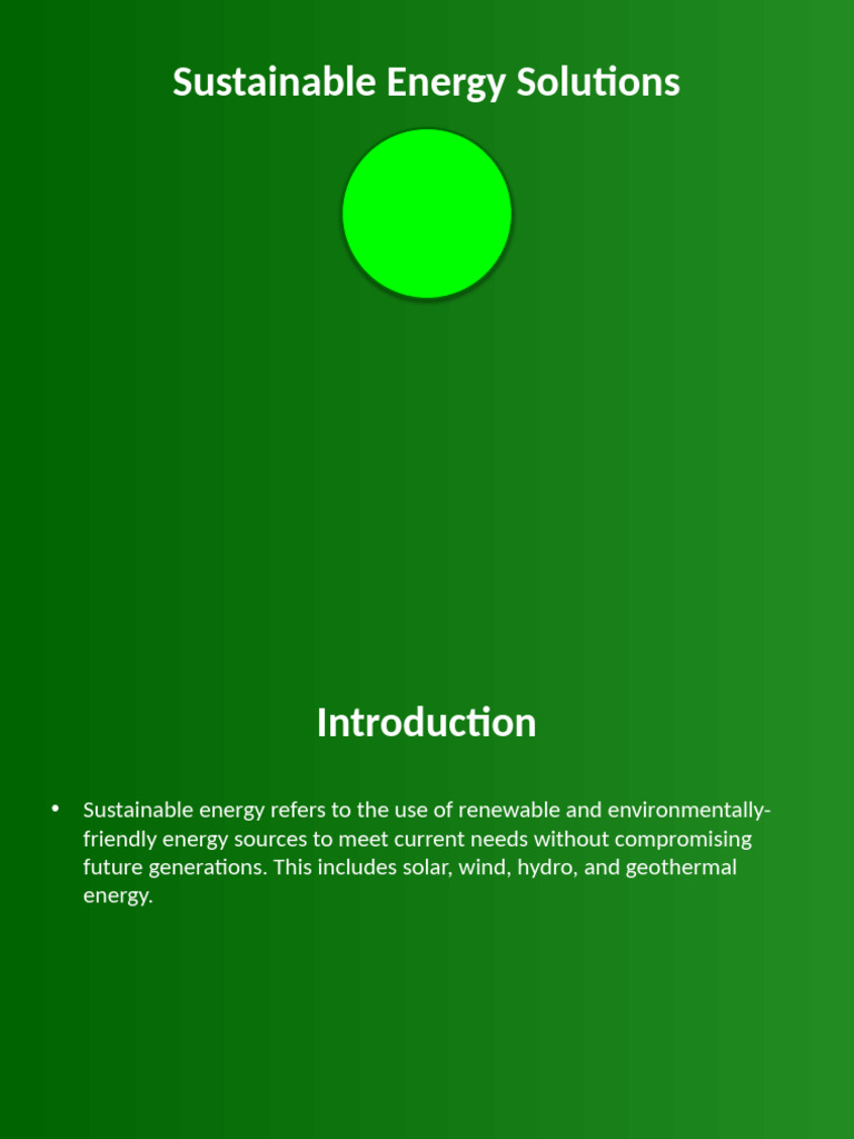 Sustainable Energy Solutions Background Enhanced | PDF