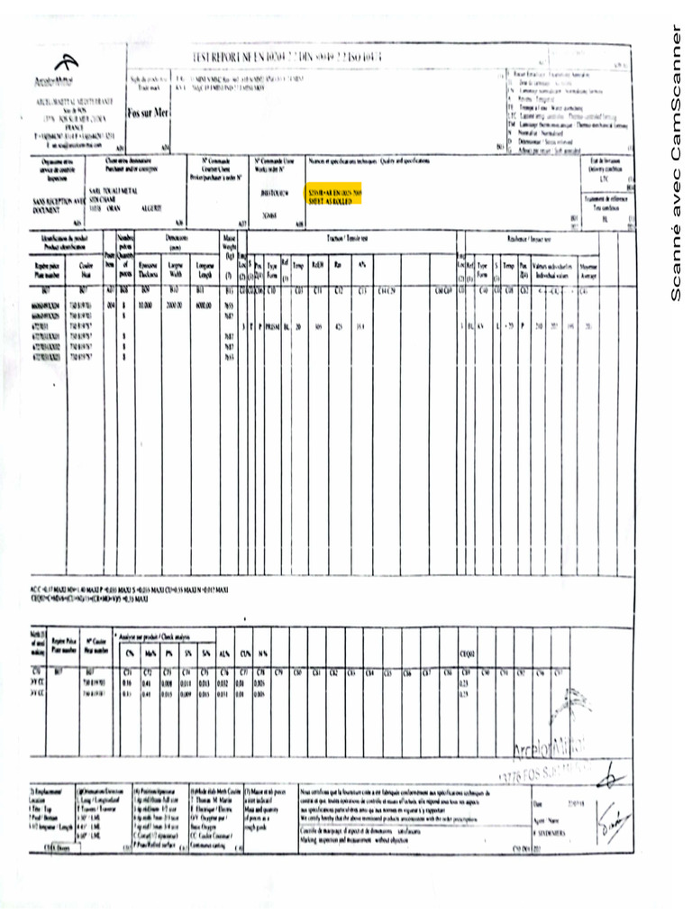 Fiche Technique Acier | PDF