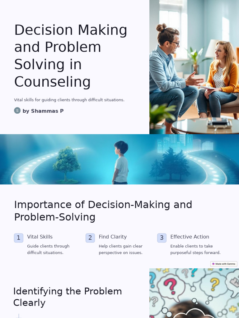 Decision Making and Problem Solving in Counseling | PDF | Decision Making | Behavioural Sciences