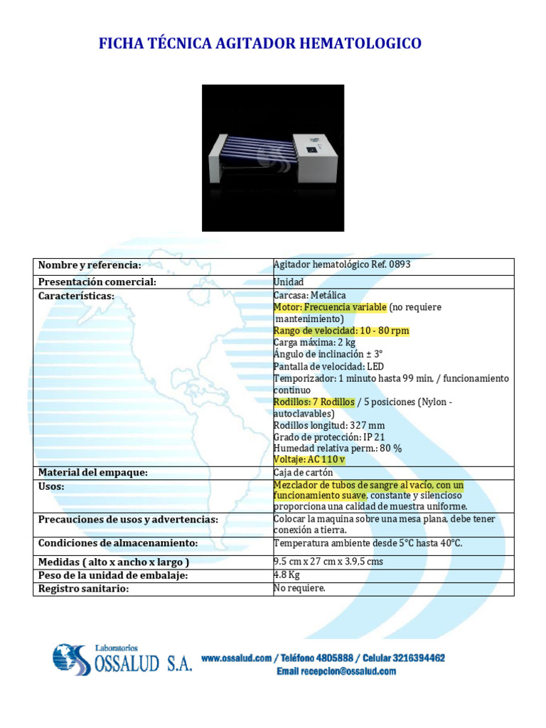AGITADOR HEMATOLÓGICO-0893 | PDF